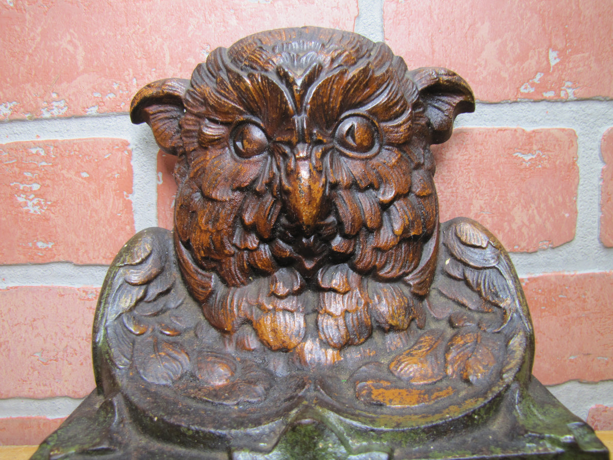 Antique Owl Doorstop Decorative Art Statue Cast Iron Judd Mfg Co 1243 ...