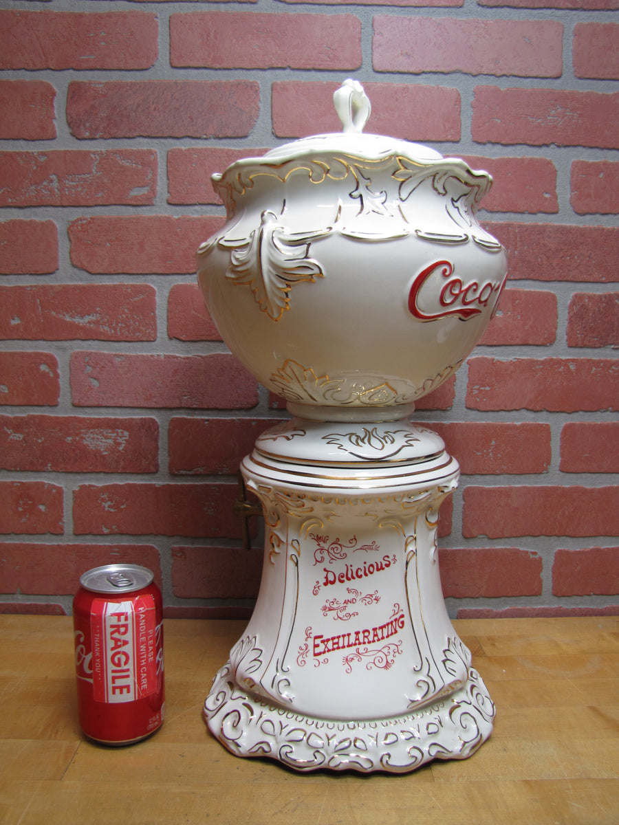 COCA-COLA SYRUP DISPENSER VTG LIMITED REISSUE 1896 PORCELAIN WHEELING ...
